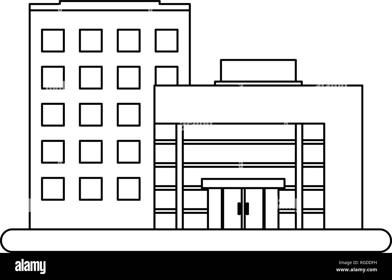 Business Building Clipart Black And White