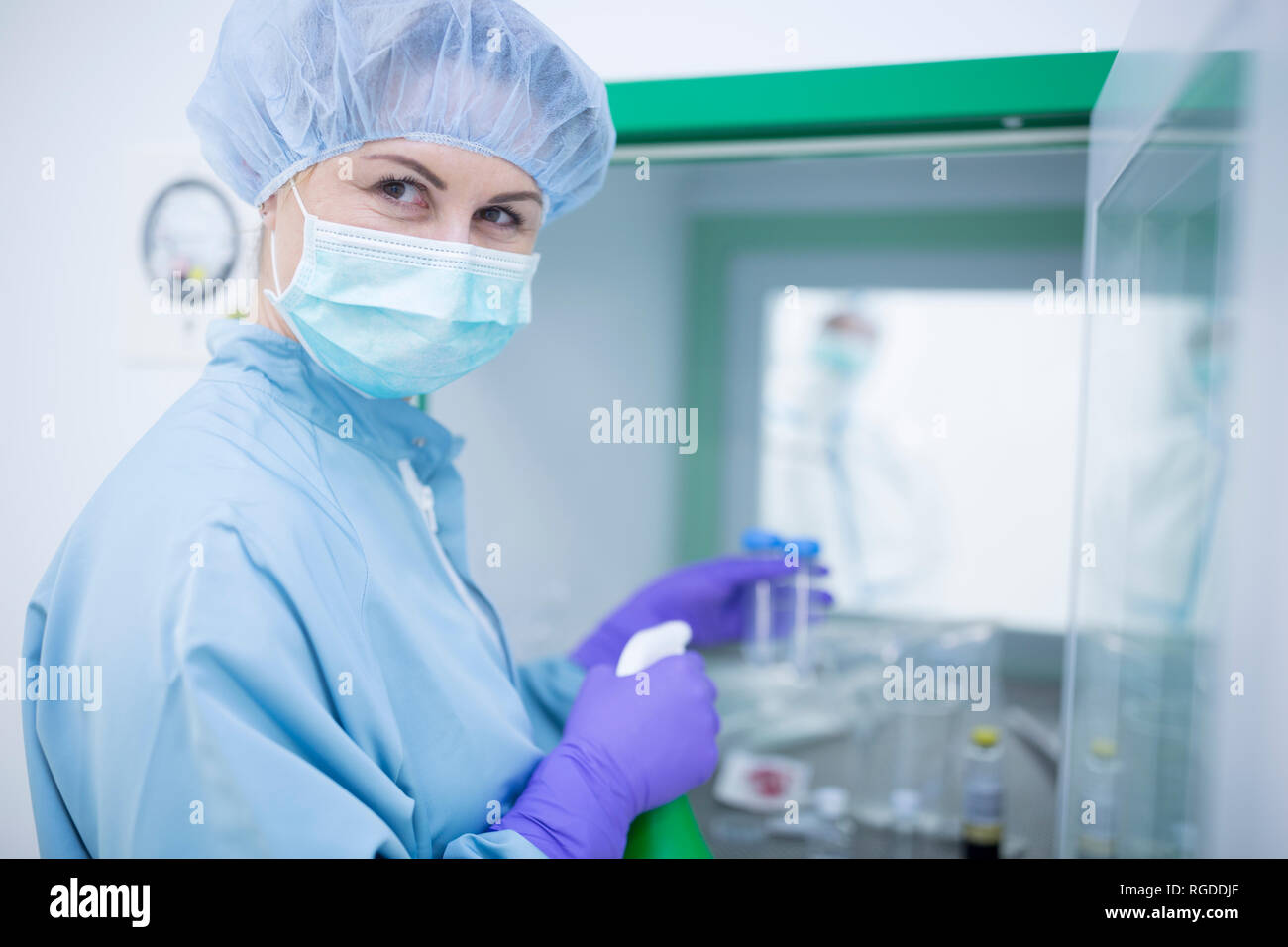 Transfer of material for drug production through material sluice Stock ...