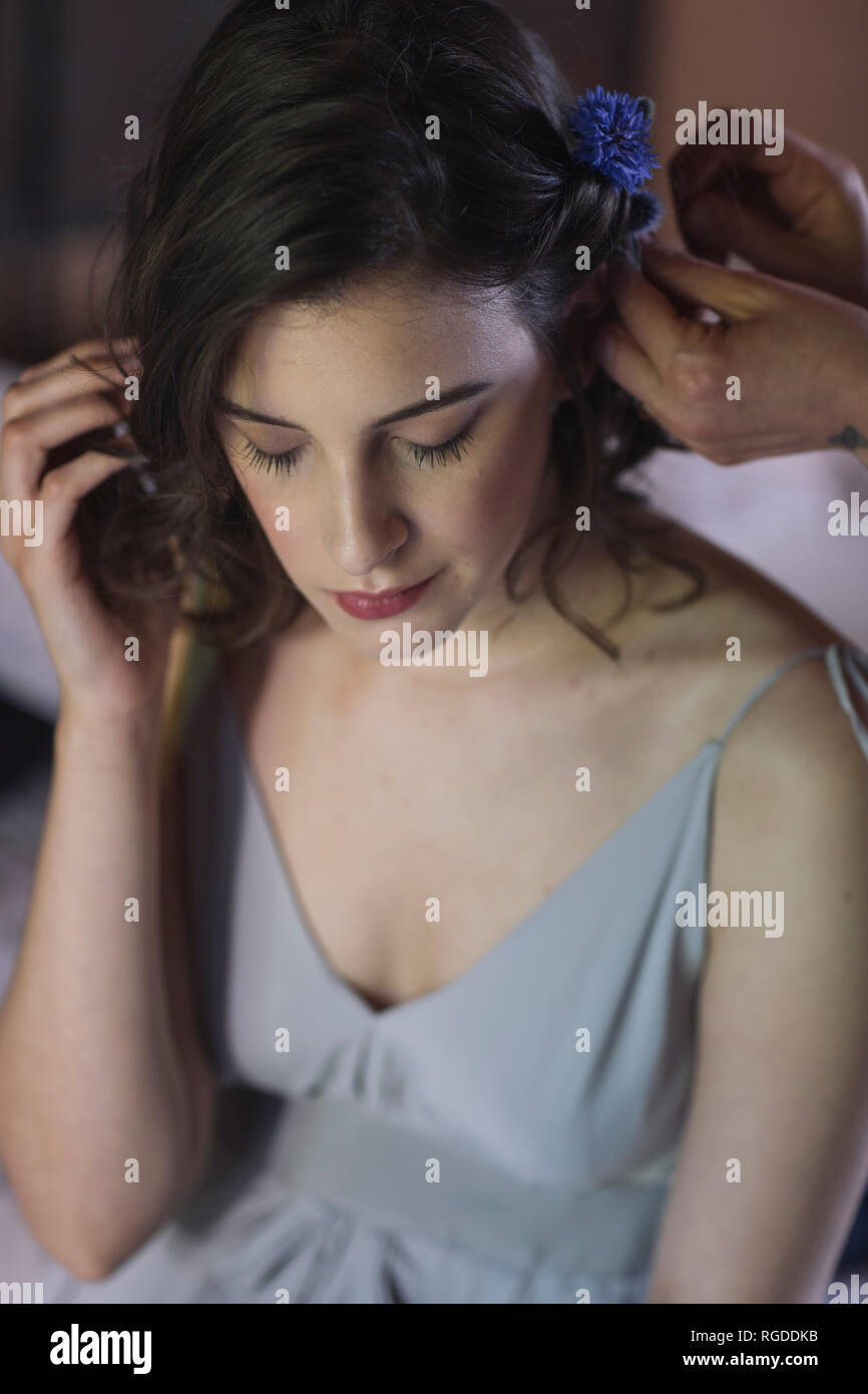 Woman being made up hi-res stock photography and images - Alamy