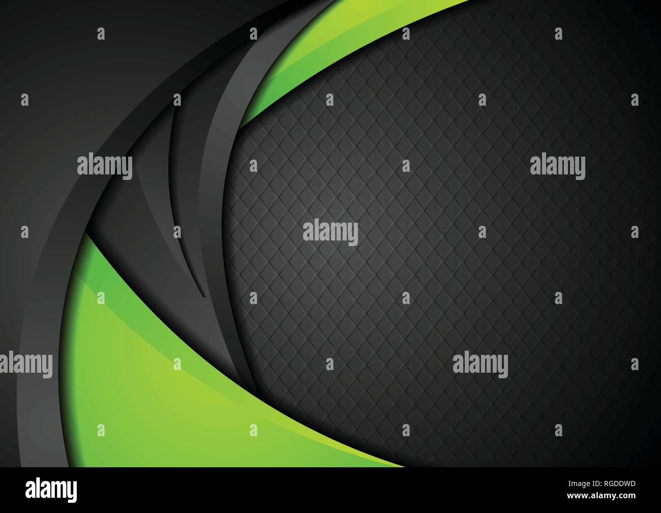 Green and black contrast corporate waves background. Vector design ...