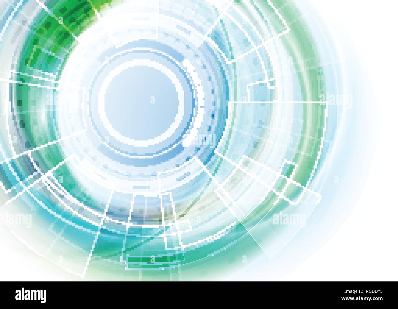 Blue and green futuristic technology abstract gear background. Vector ...