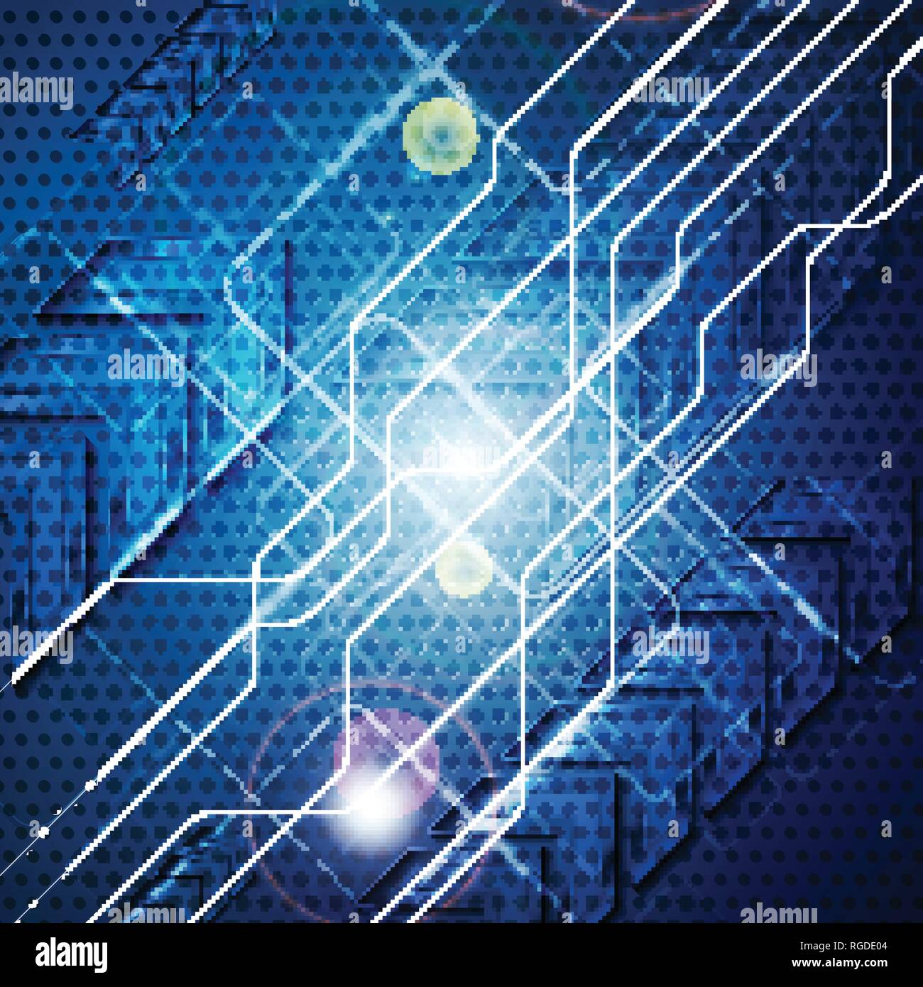 Bright blue hi-tech background with arrows. Vector design Stock Vector ...