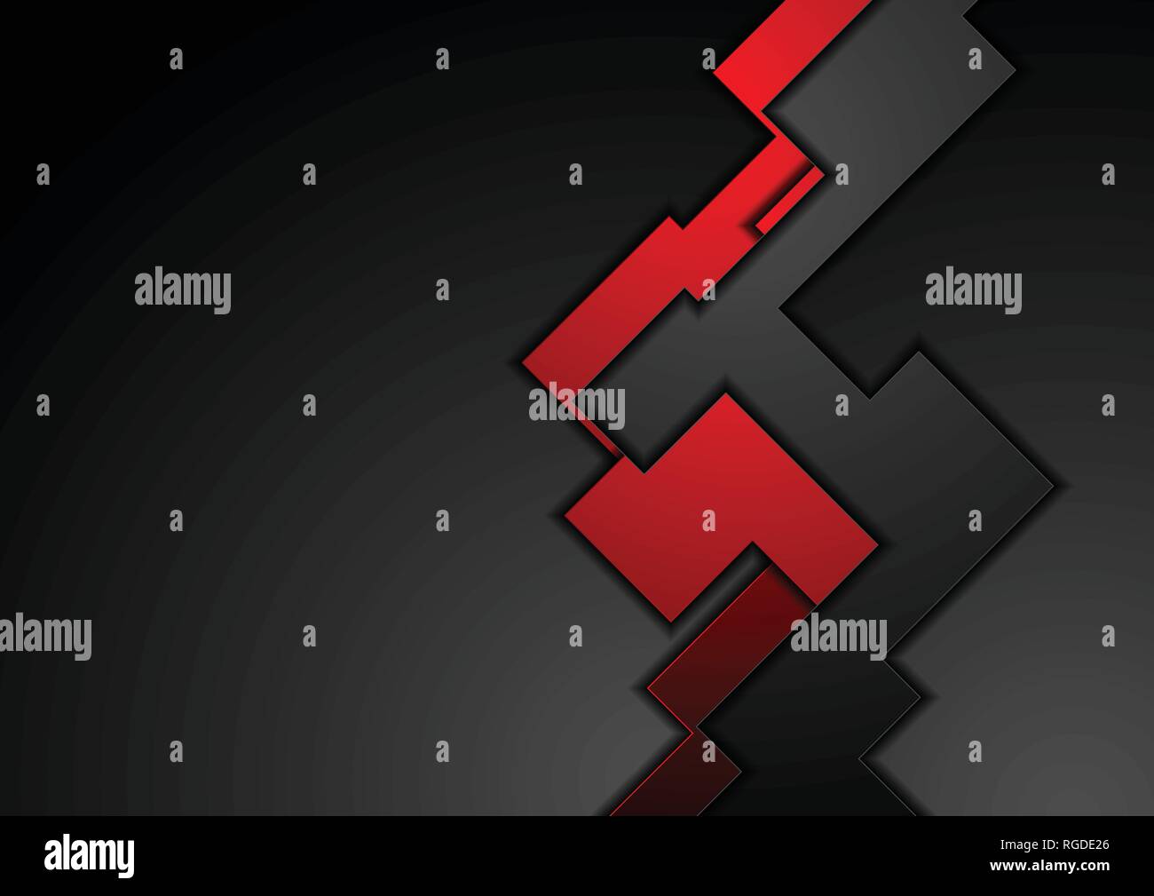 Red and black contrast geometric background. Modern vector hi-tech ...