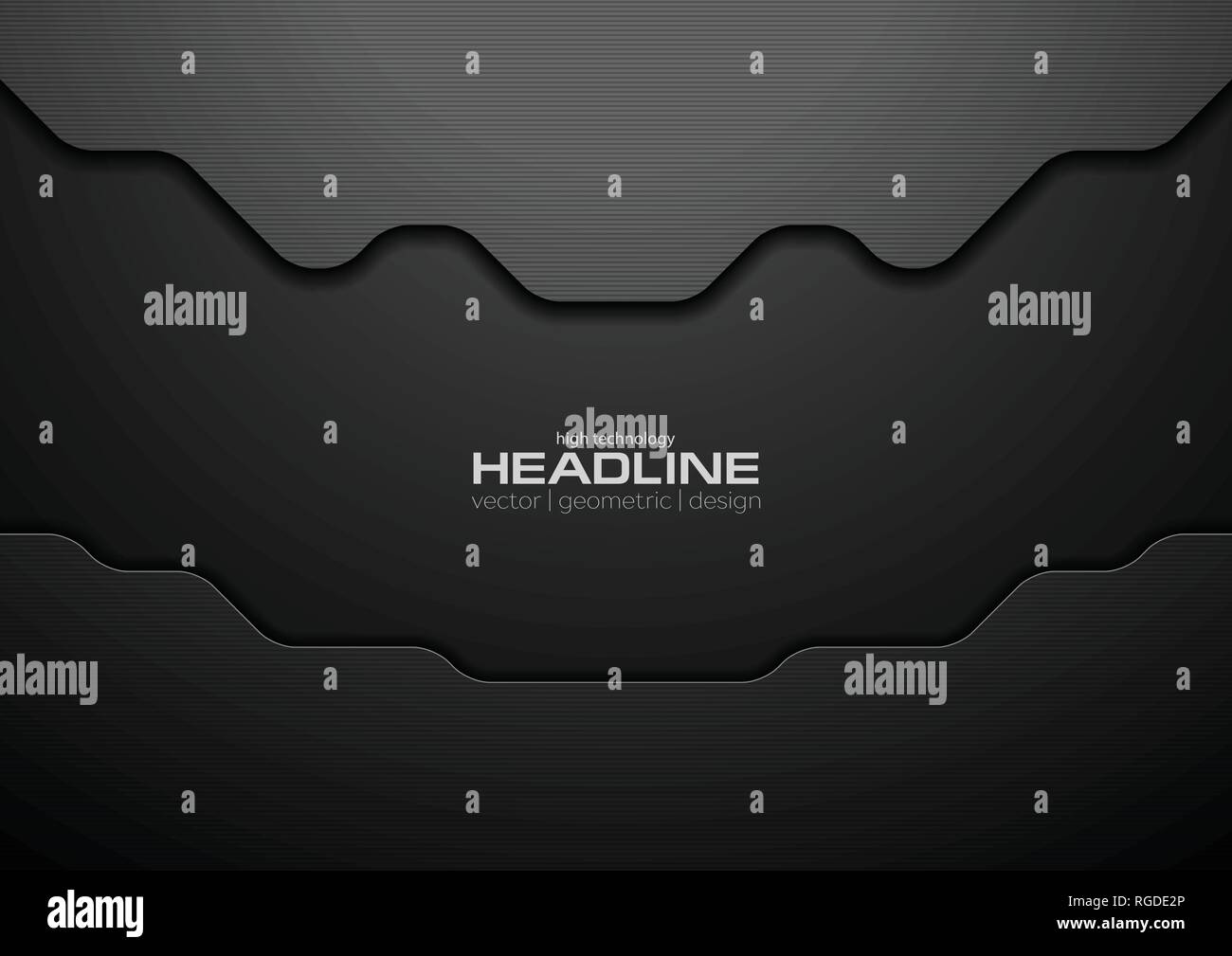 Black tech geometric concept abstract background. Vector technology ...