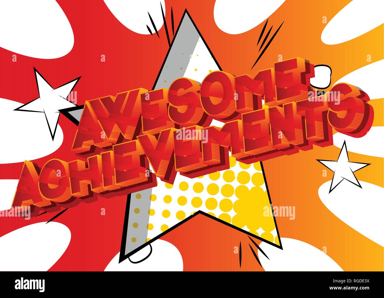 Awesome Achievements - Vector illustrated comic book style phrase on ...