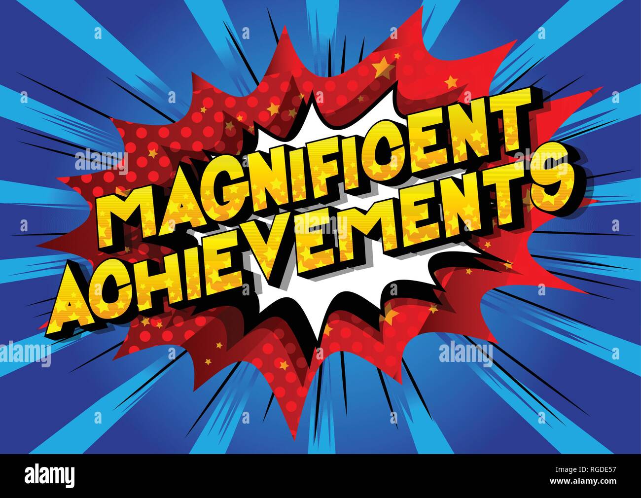Magnificent Achievements - Vector illustrated comic book style phrase ...