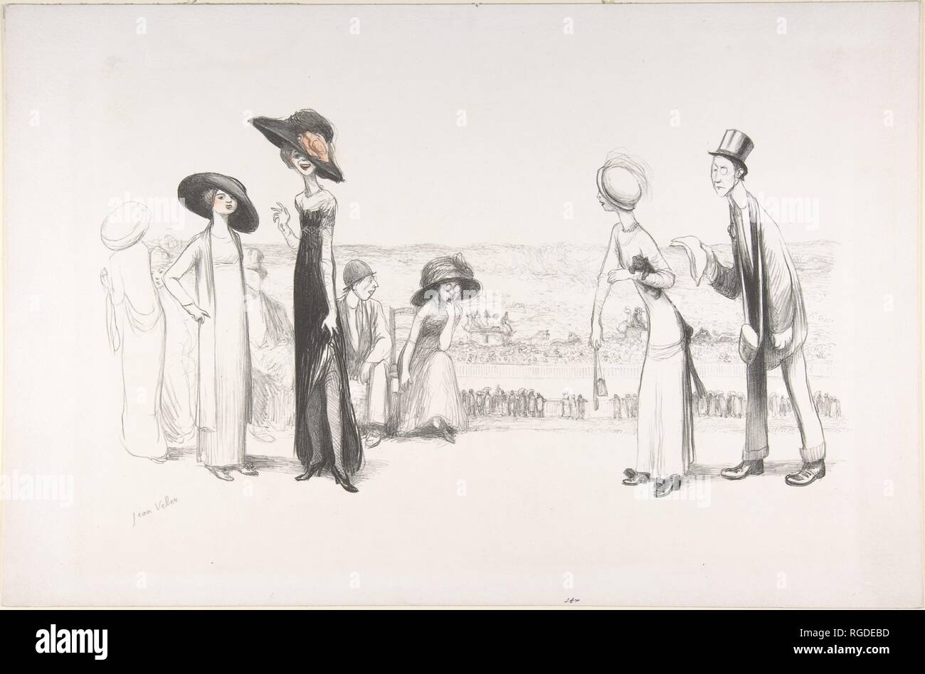 Les Courses d'Auteuil ou La Journée des Drags. Artist: Jean Veber ...