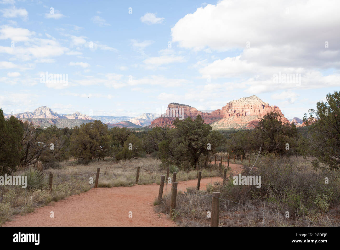 view of sedona arizona along bell rock trail Stock Photo - Alamy