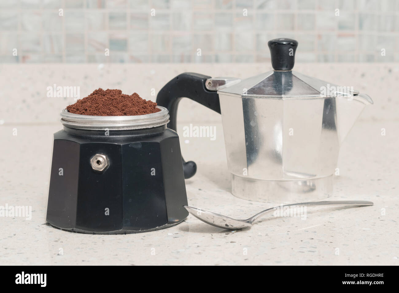 Moka for espresso coffee Stock Photo - Alamy