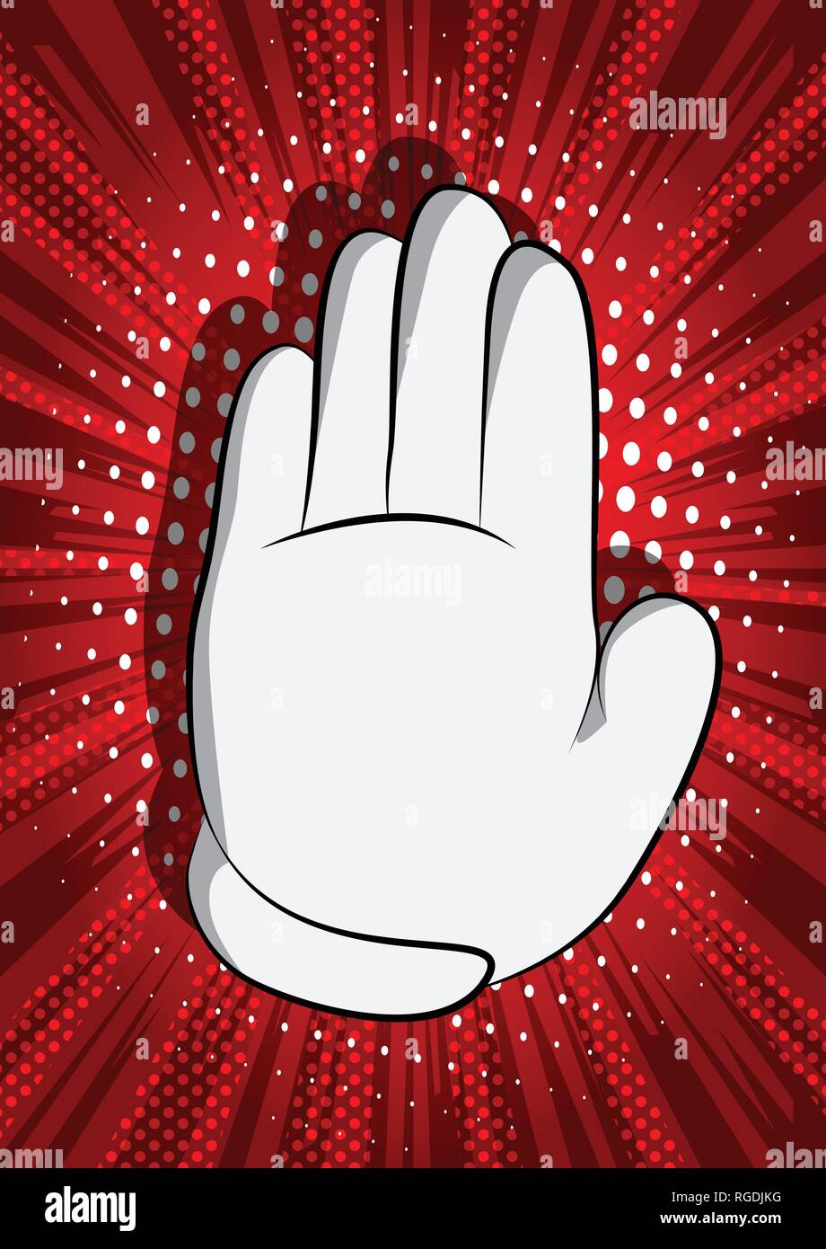 Vector cartoon hand showing deny or refuse gesture. Illustrated Like ...