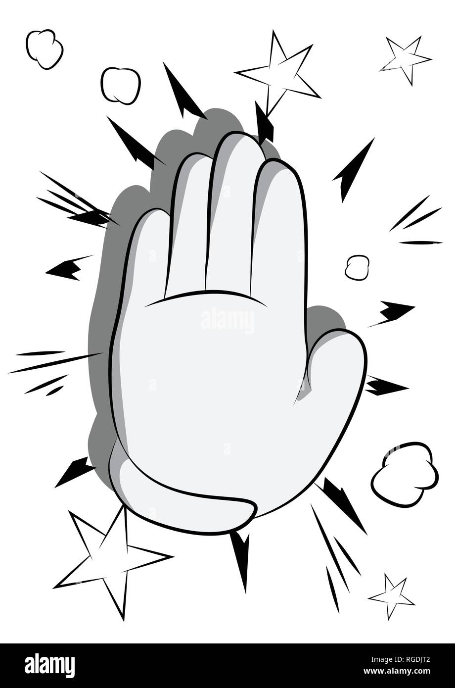 Vector cartoon hand showing deny or refuse gesture. Illustrated Like ...