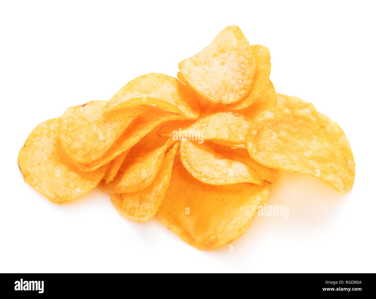 heap of potato chips isolated on white background Stock Photo - Alamy