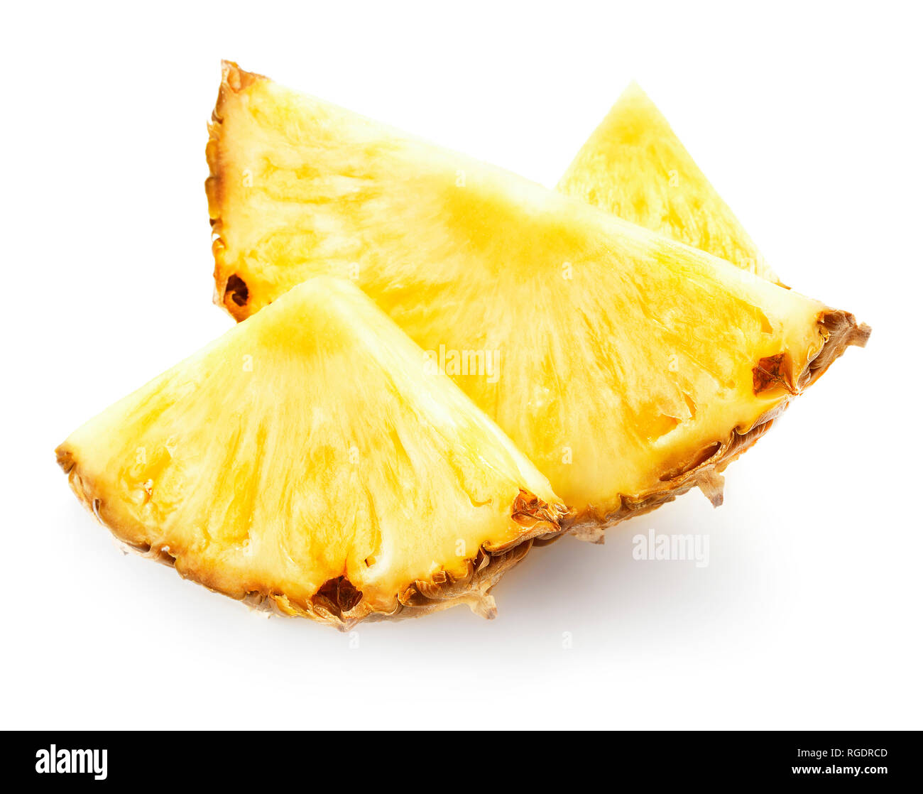 sliced pineapple fruit isolated on white background Stock Photo - Alamy