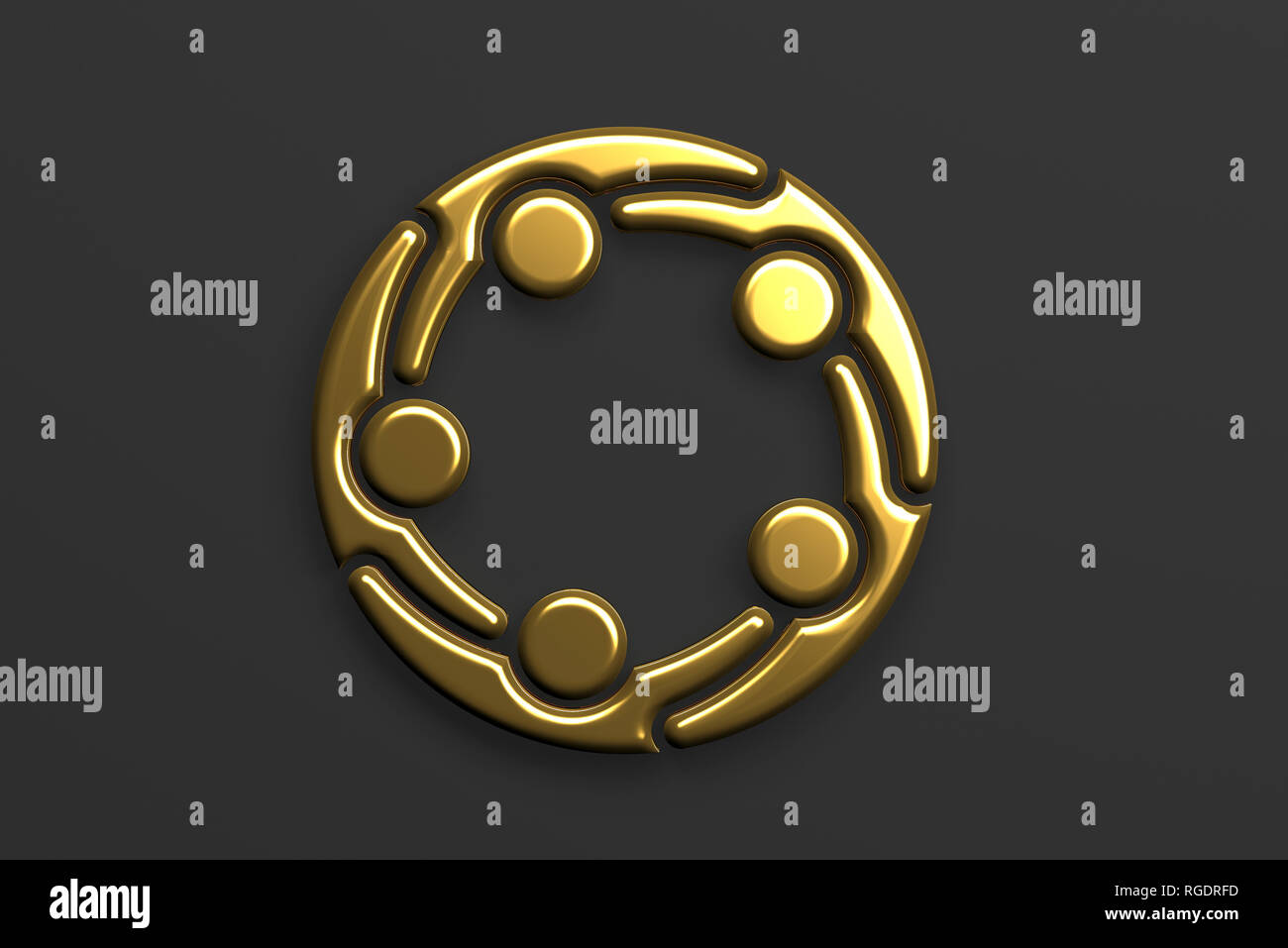 Business People Gold Color, VIP teamwork . 3D Render Illustration Stock ...