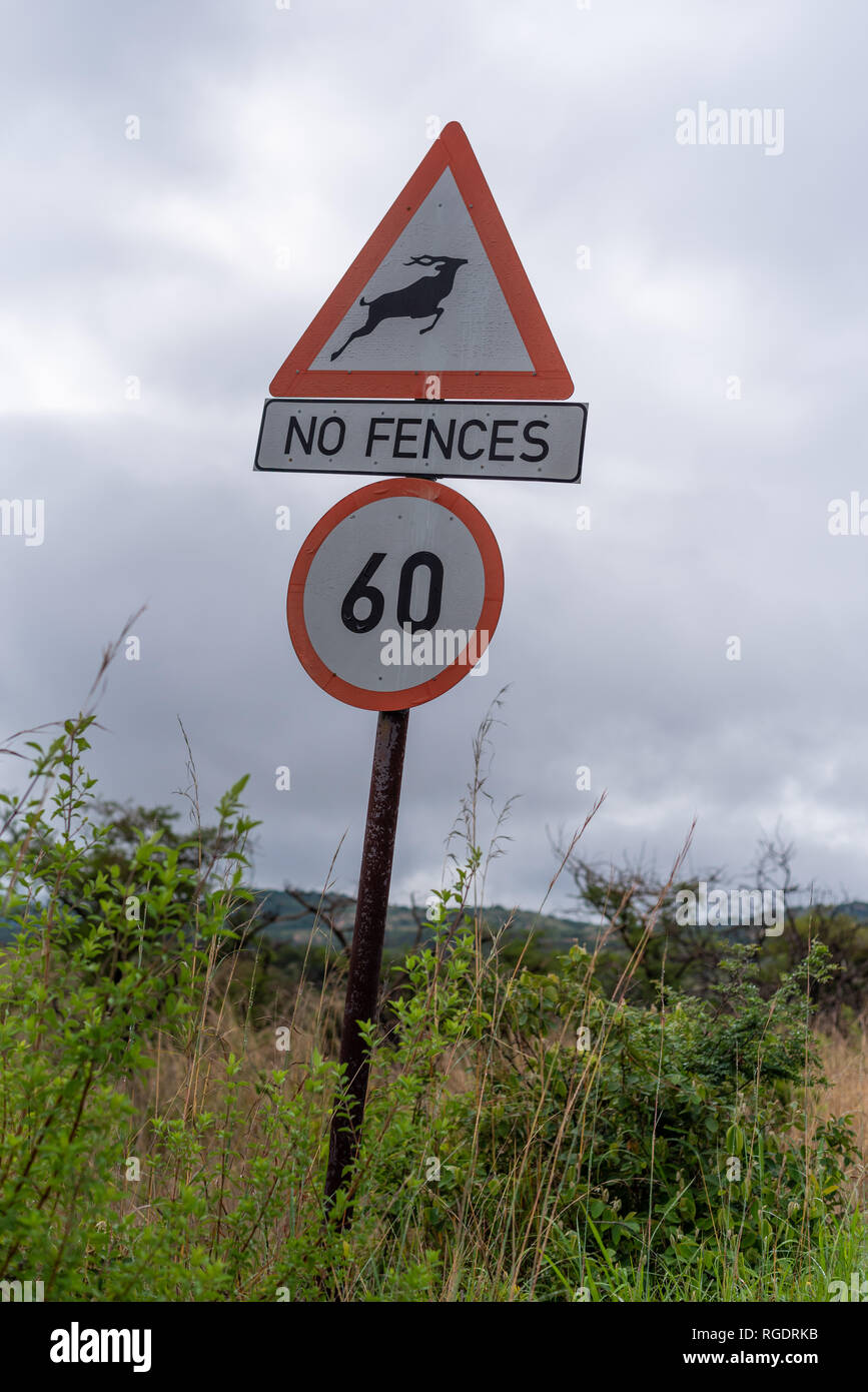 Wild animals crossing sign hi-res stock photography and images - Alamy