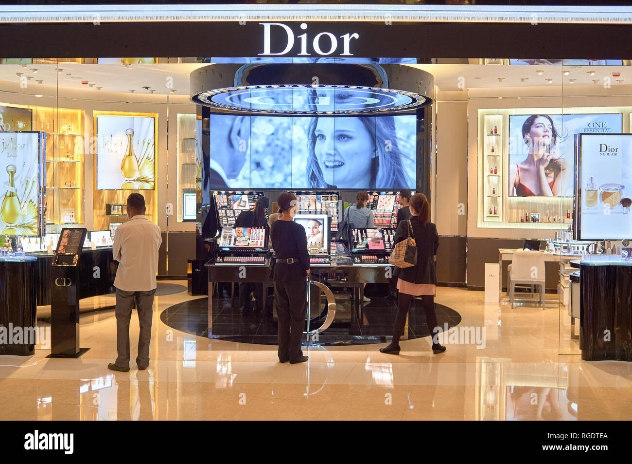 HONG KONG - MAY 05, 2015: Dior store at shopping center in Hong Kong ...