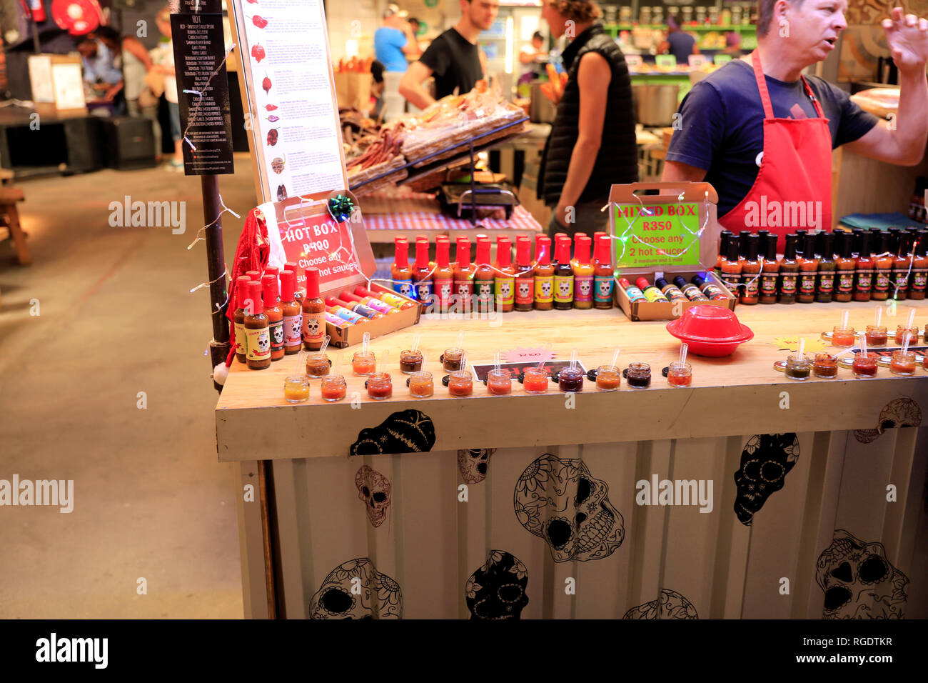 Food stalls at the Bay Harbour market in Hout Bay, Cape Town, South ...