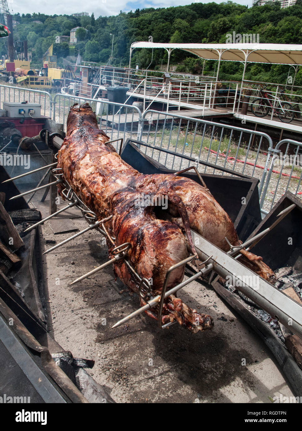 Barbecue of an ox Stock Photo - Alamy
