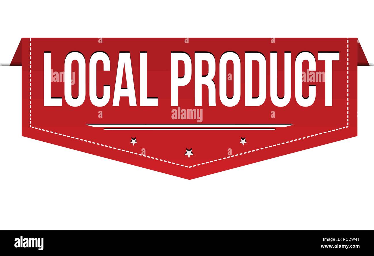 Local product banner design on white background, vector illustration ...