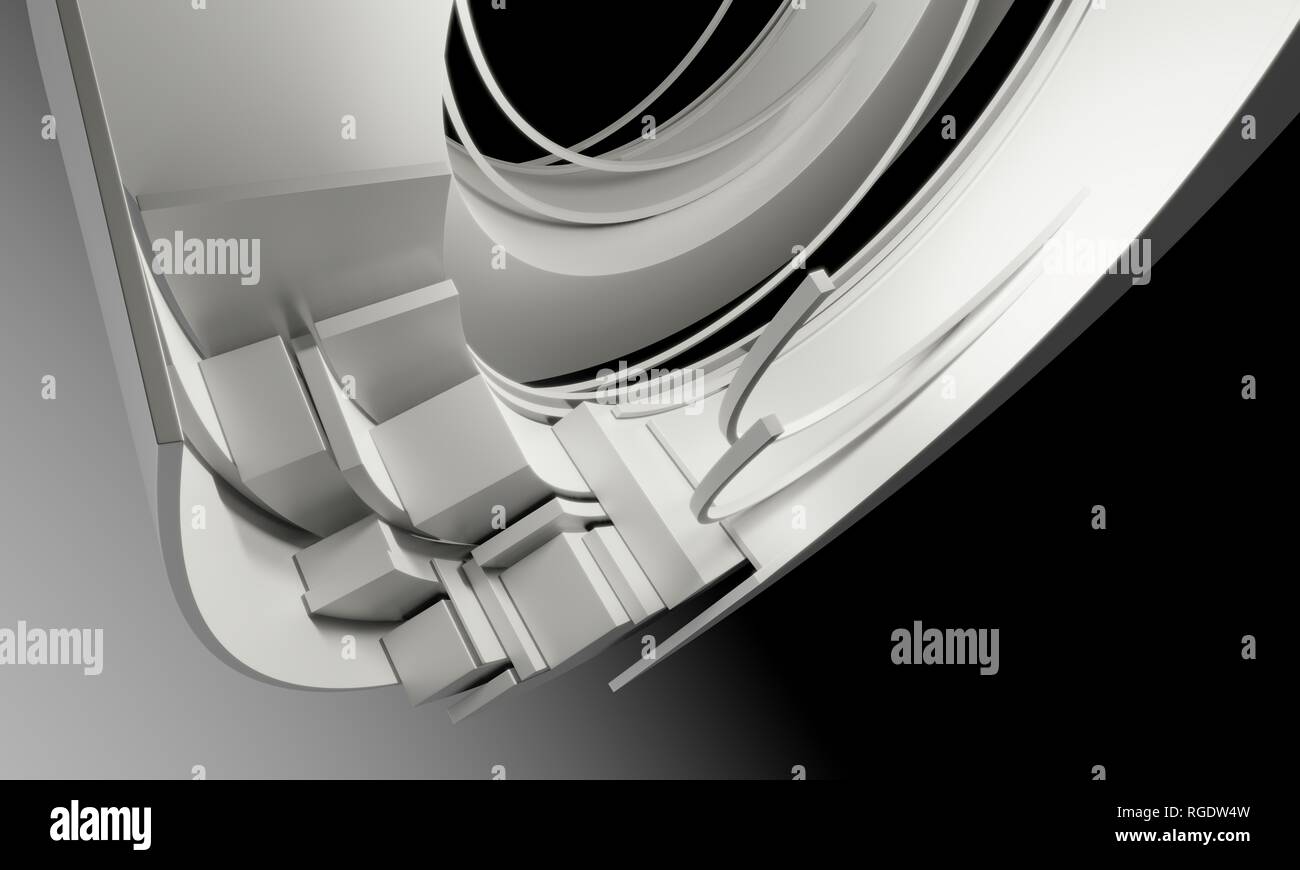 Abstract Architecture Background. White Circular Abstract Objects Stock ...