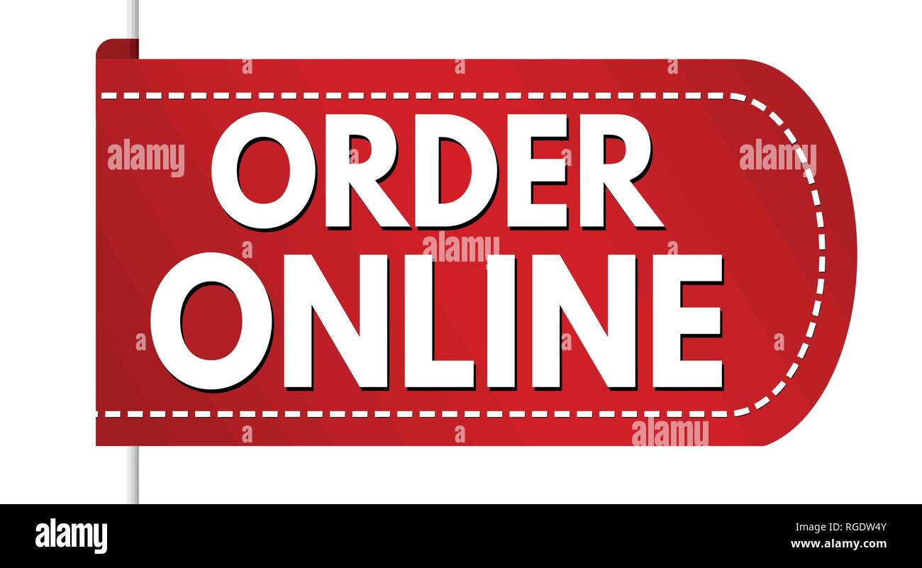 Order online banner design on white background, vector illustration ...