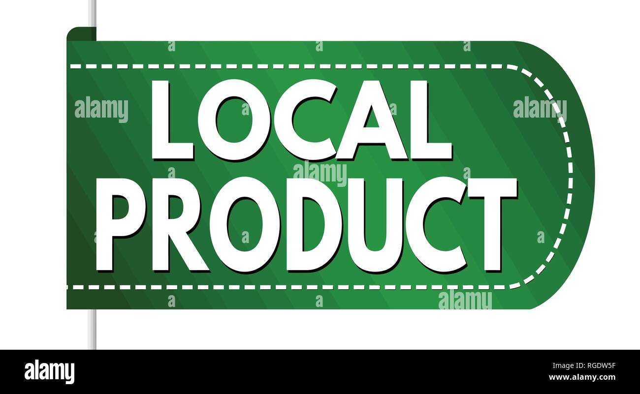 Local product banner design on white background, vector illustration ...