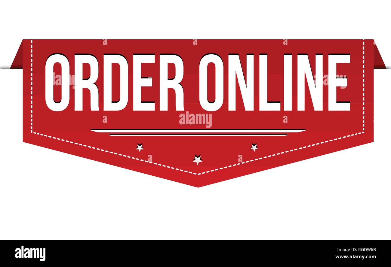 Order online banner design on white background, vector illustration ...