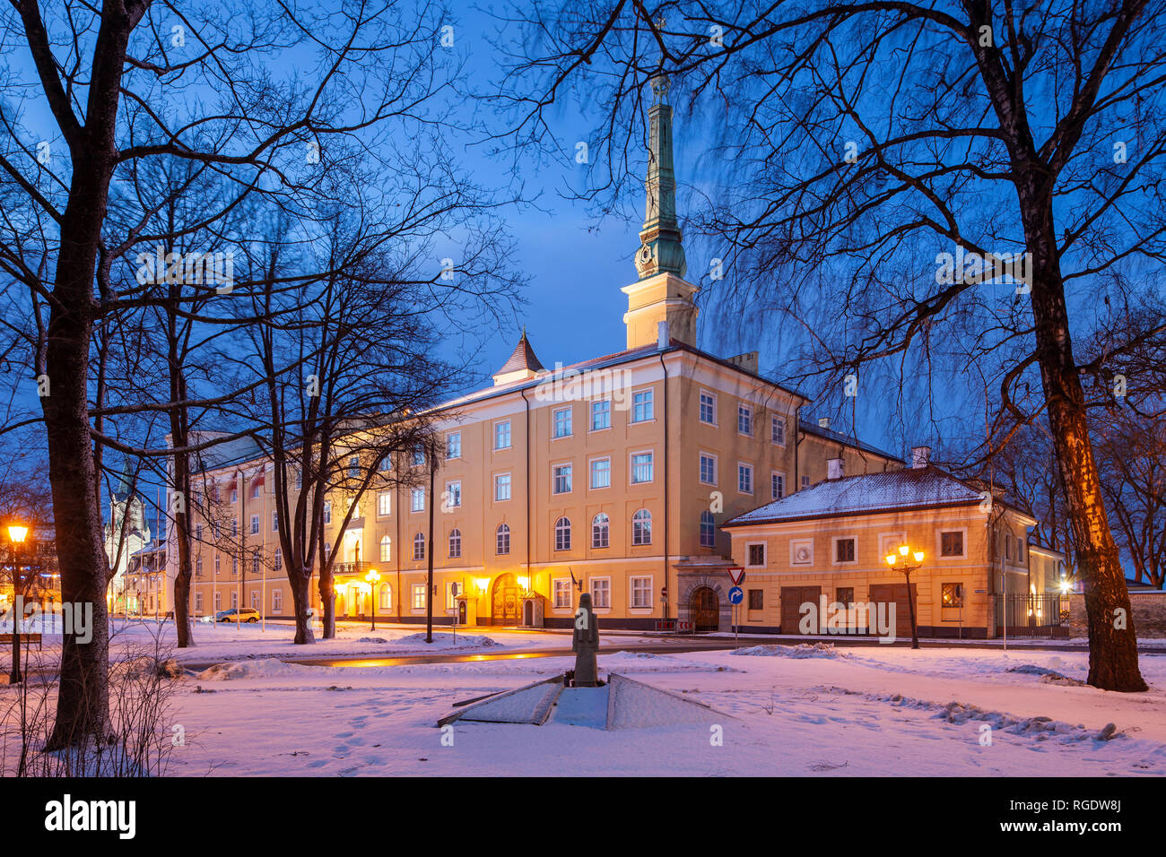 Winter dawn at Riga Castle in Latvia Stock Photo - Alamy