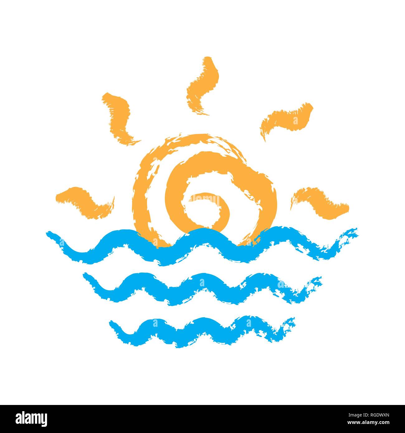 Sunrise and sunset at beach, vector and illustration icon Stock Vector ...