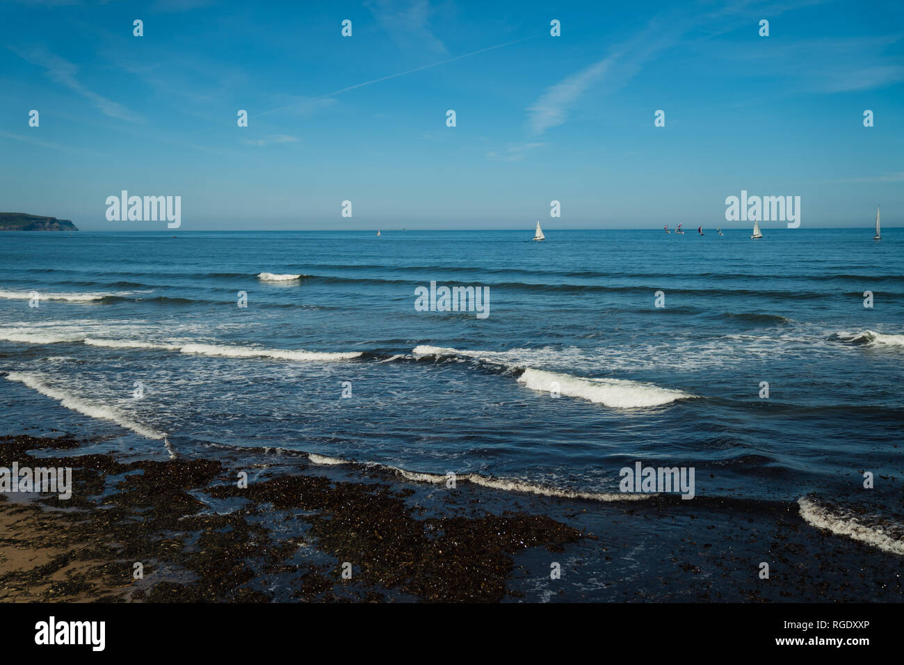 Whitby Beach Pier Family High Resolution Stock Photography and Images ...