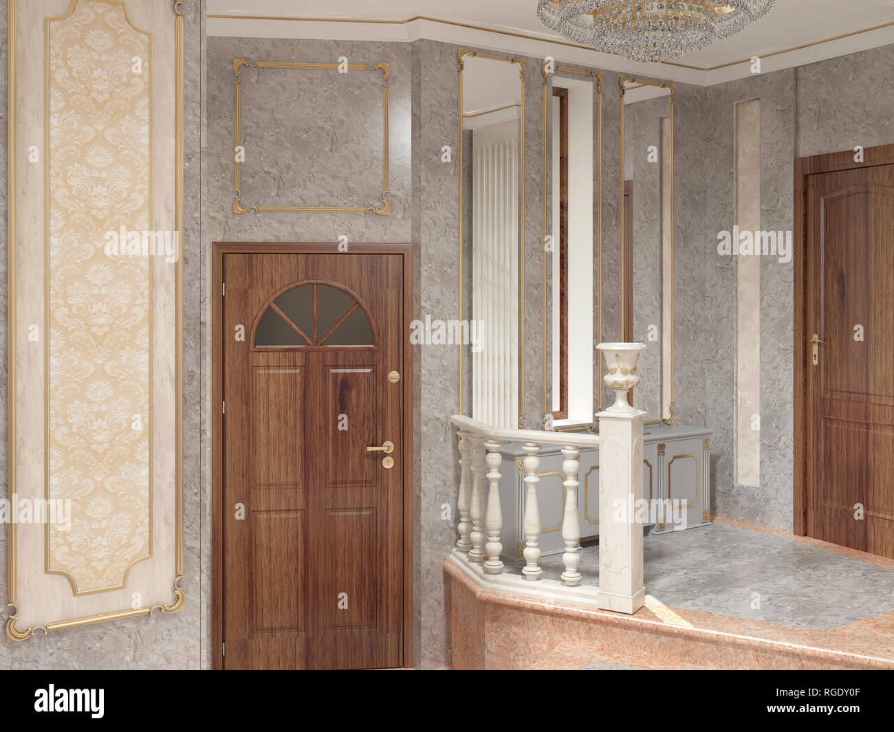 3d corridor / hallway rendering Stock Photo - Alamy
