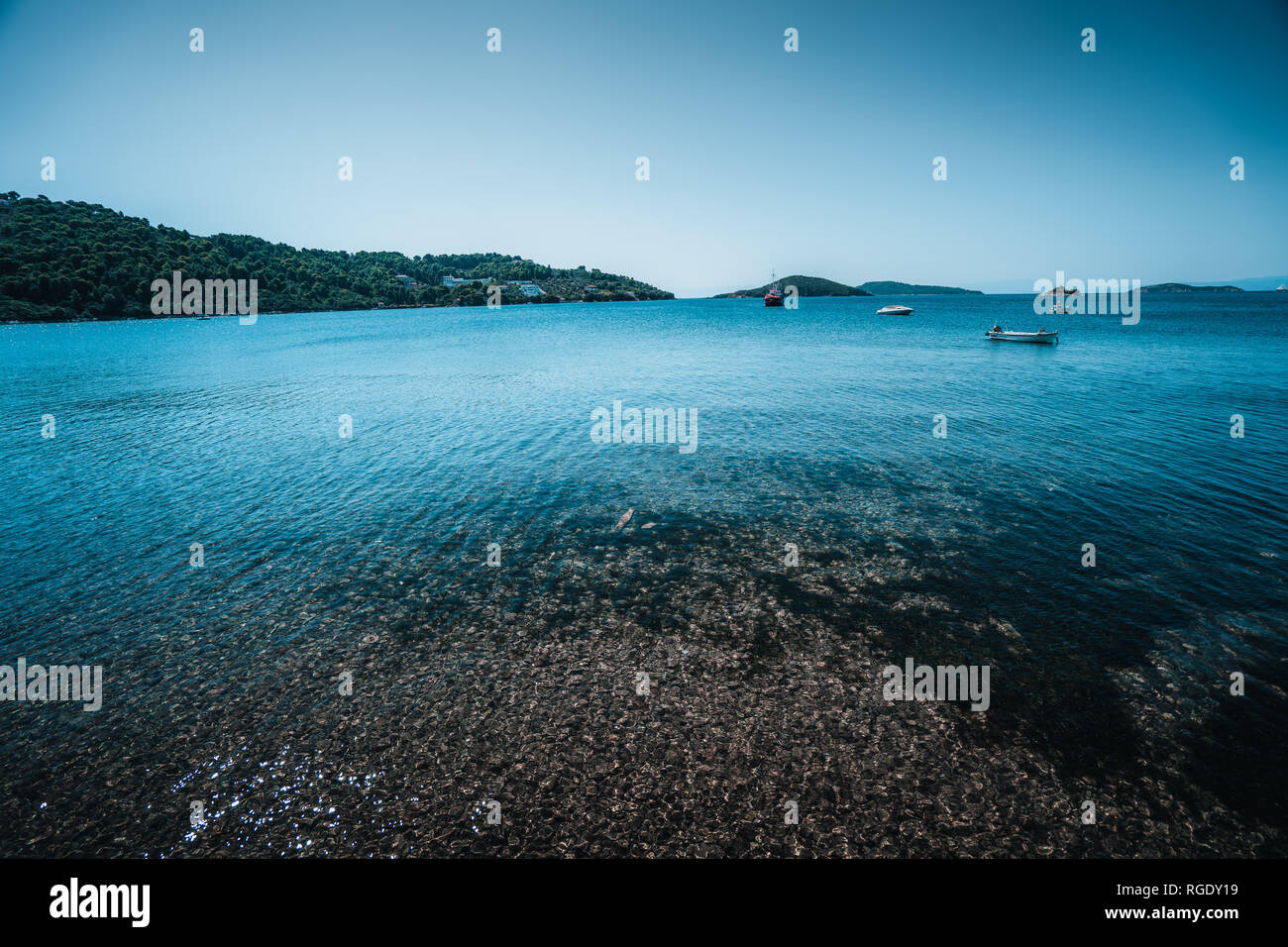 Beautiful Clear Blue Waters of Greece Stock Photo - Alamy