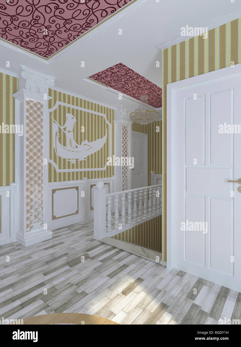 3d corridor / hallway rendering Stock Photo - Alamy