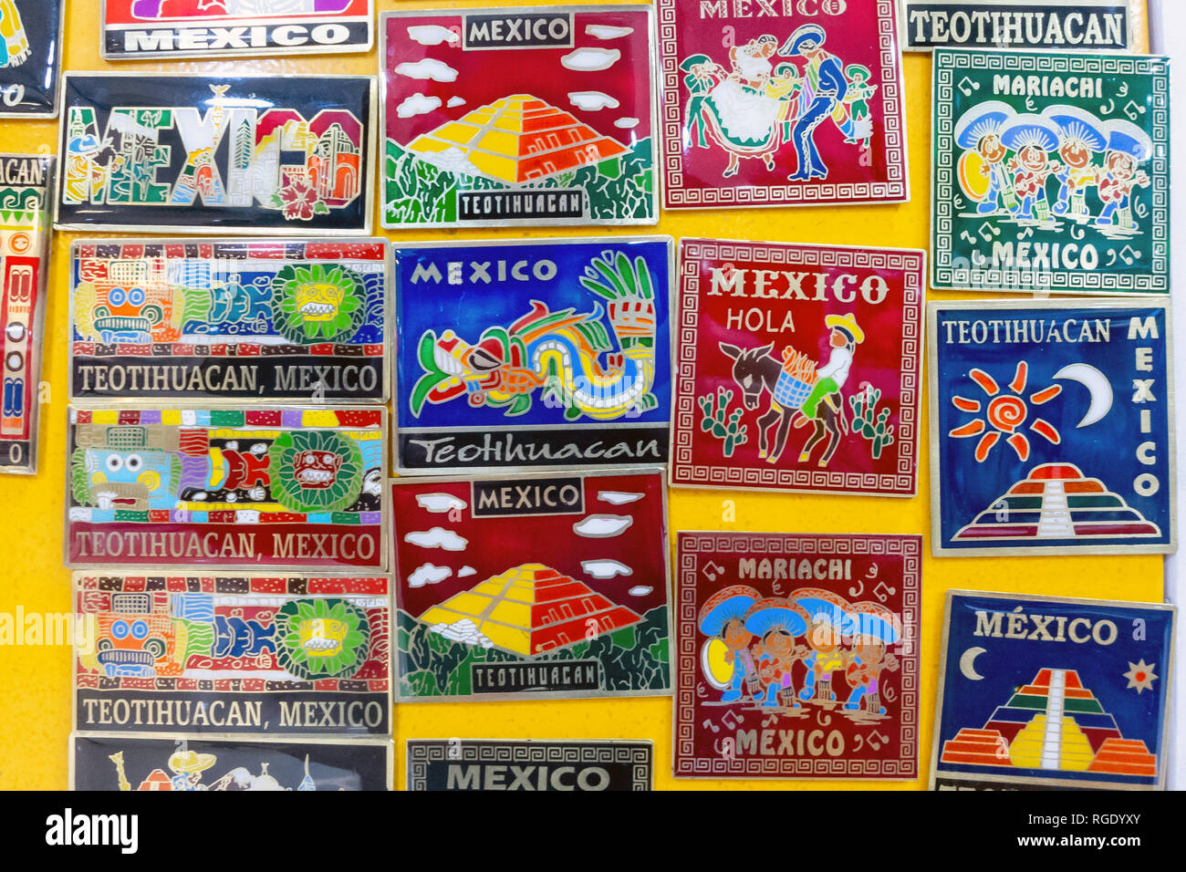 Novelty souvenirs of Mexico for sale at Mexico City Airport Stock Photo ...