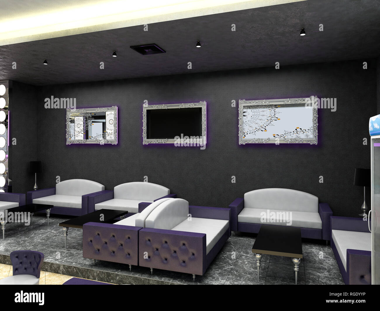 3d restaurant / bar render Stock Photo - Alamy