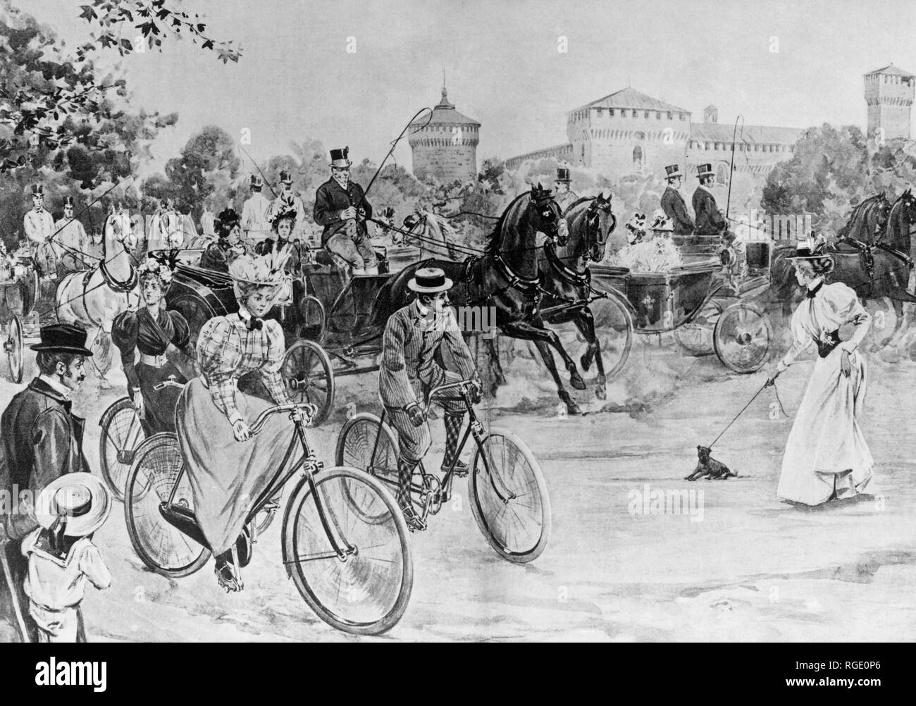 italy, milan, people, park, 1897 Stock Photo - Alamy