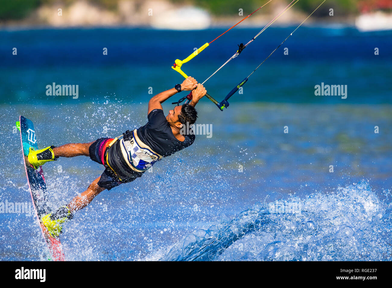Kitesurfer on the Sunshine Coast pulls off some acrobatic moves on the ...