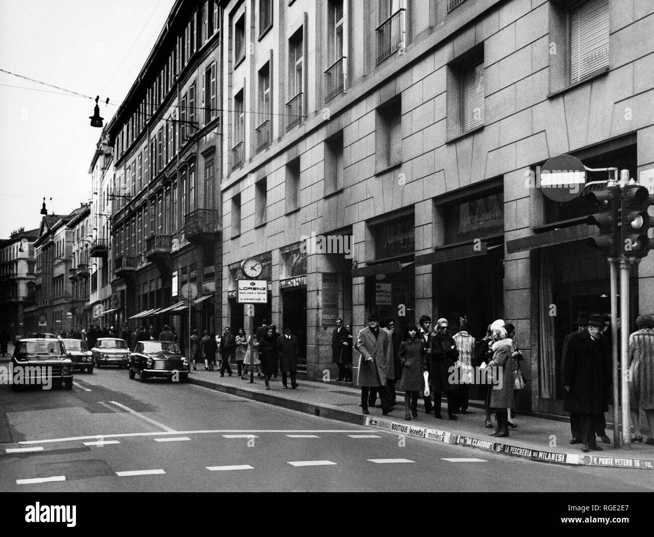 italy, lombardy, milan via monte napoleone, 1970 Stock Photo - Alamy