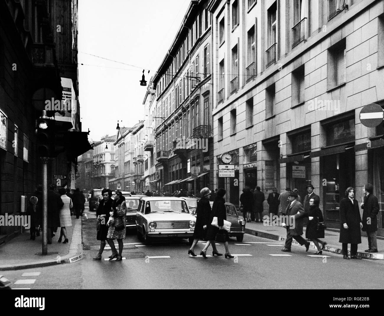 italy, lombardy, milan via monte napoleone, 1970 Stock Photo - Alamy