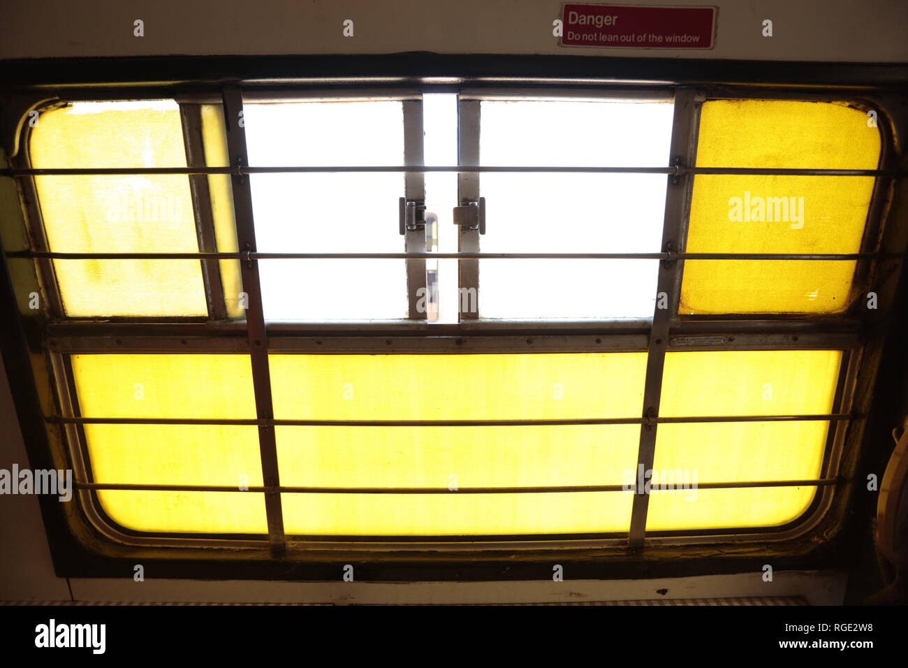 Coloured glass train window Stock Photo - Alamy