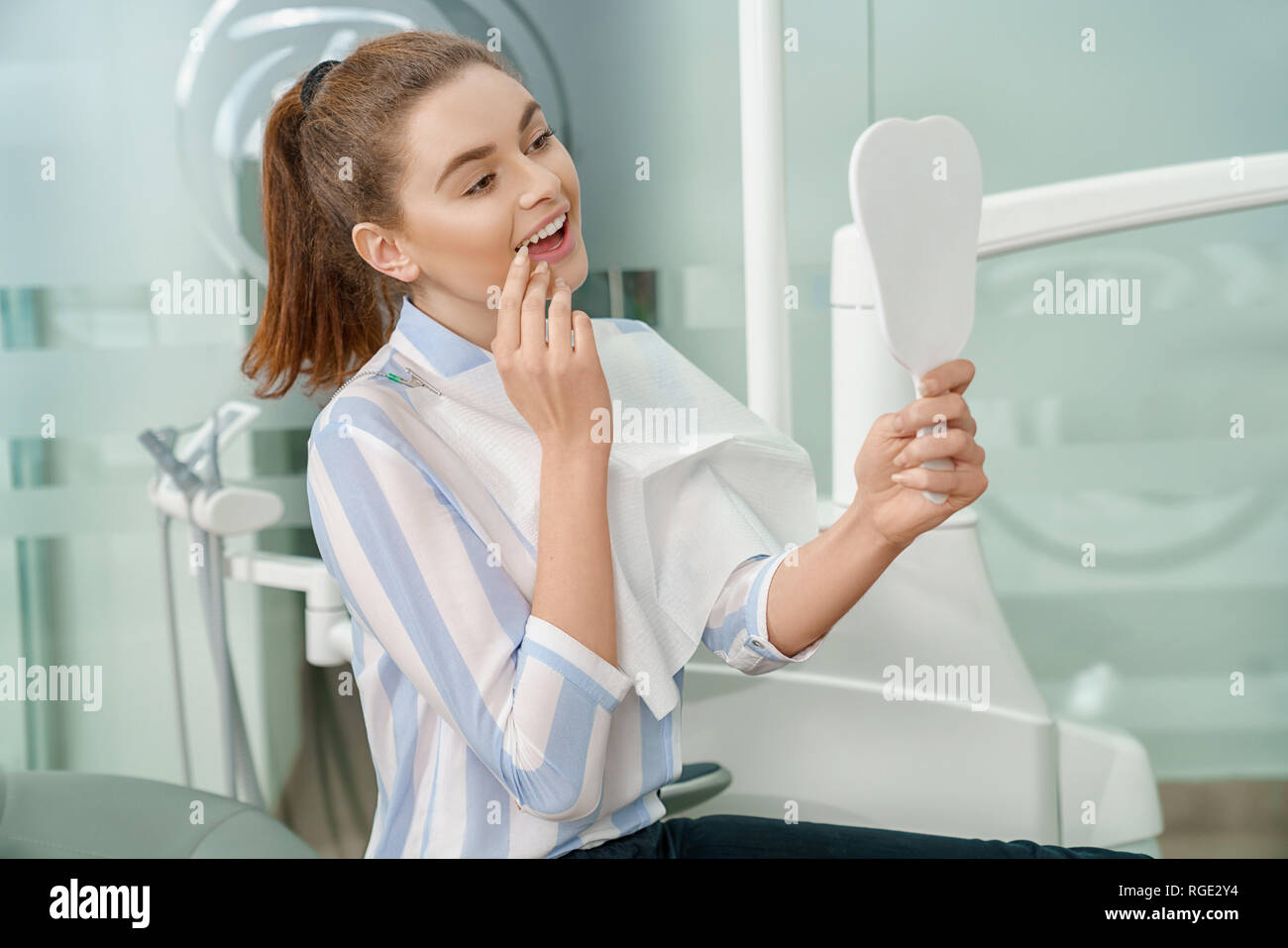 Beautiful female visiting dental hi-res stock photography and images ...