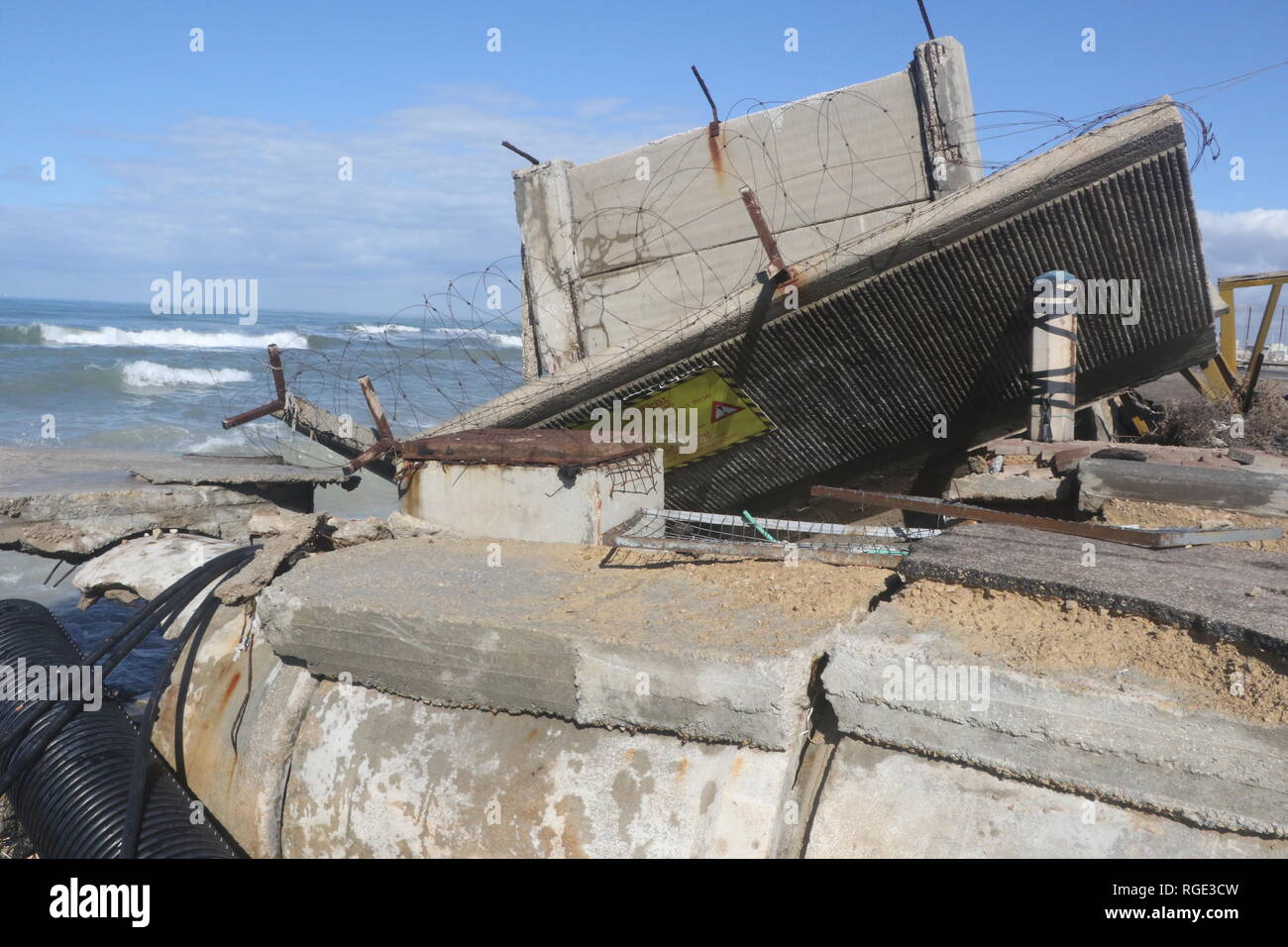 Damages on the Haifa coast do to global warming and Construction of the ...