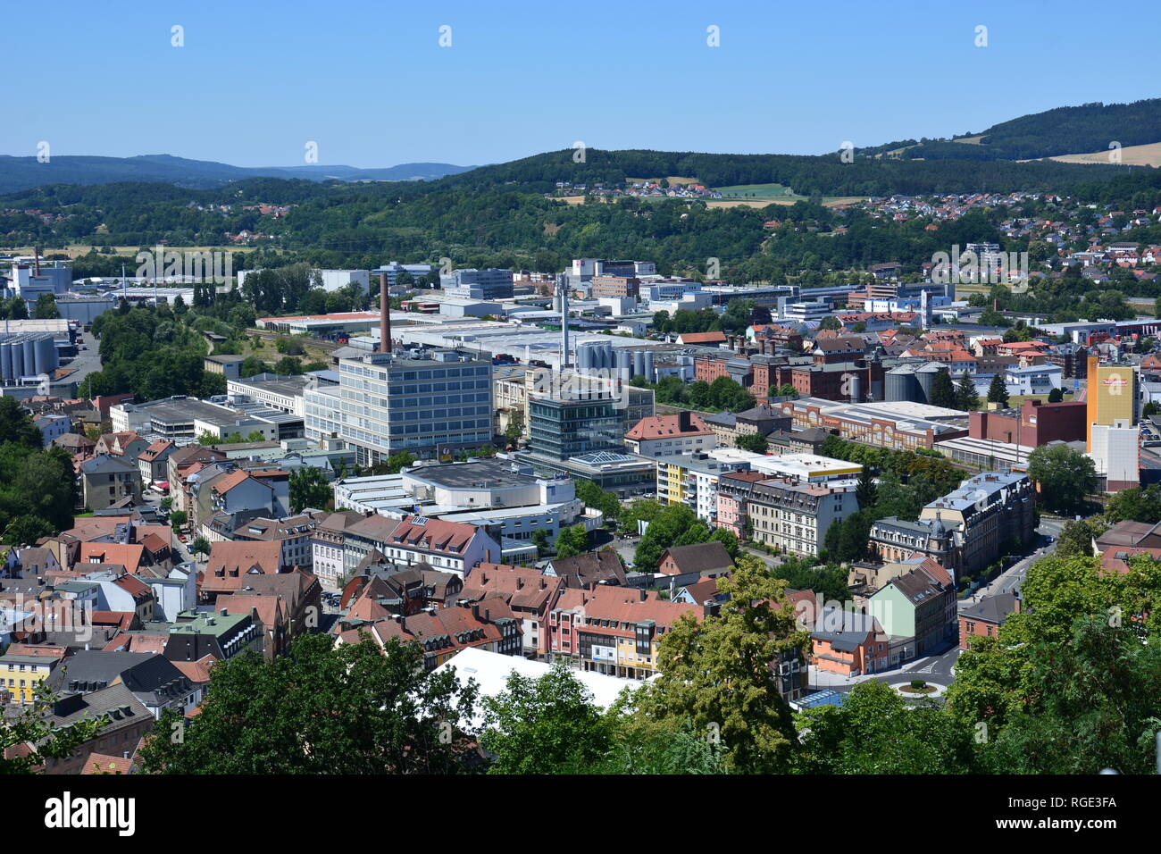 View in the historical town of Kulmbach, Bavaria, region Upper ...