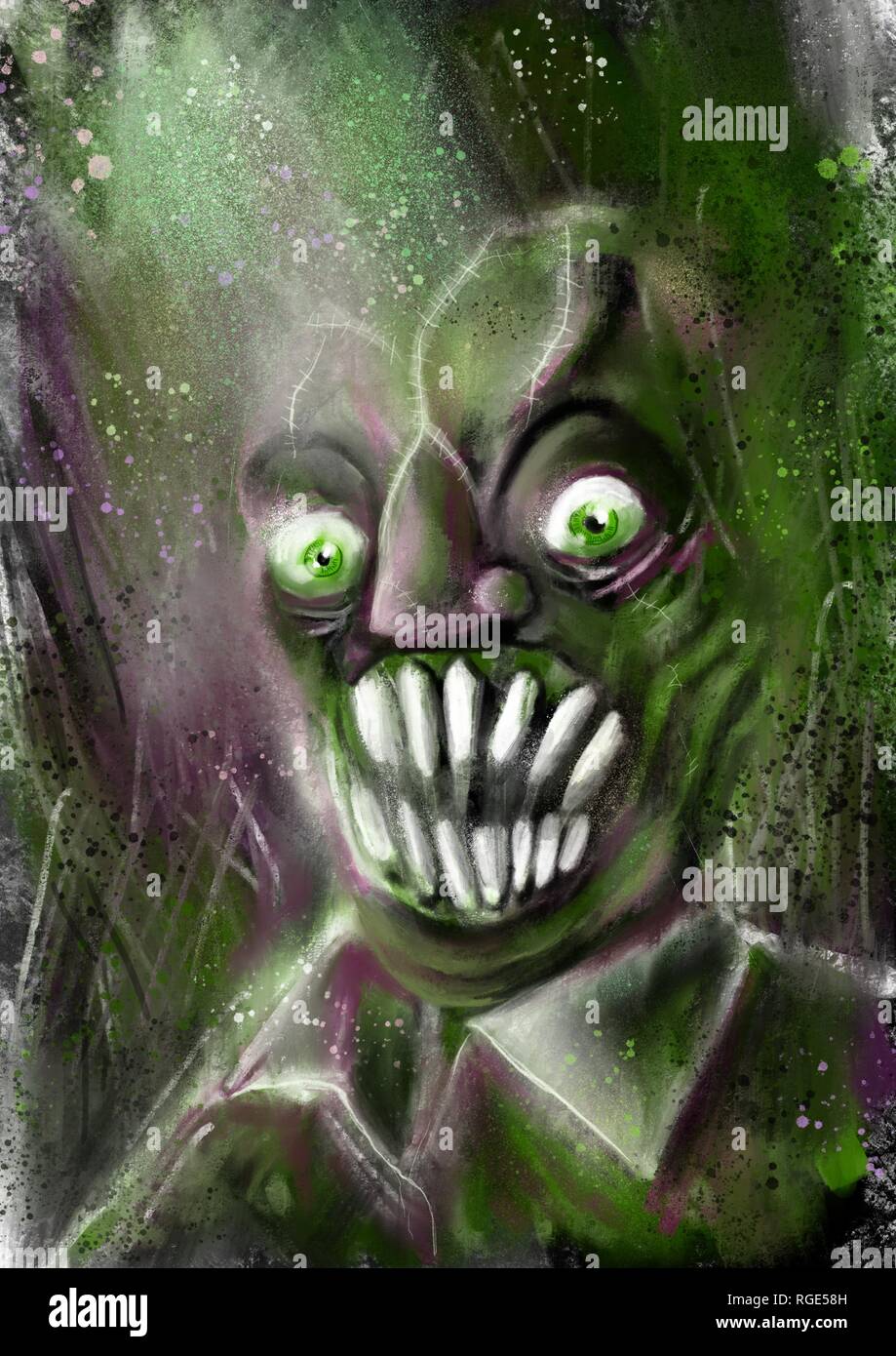 Monster face illustration Stock Photo - Alamy