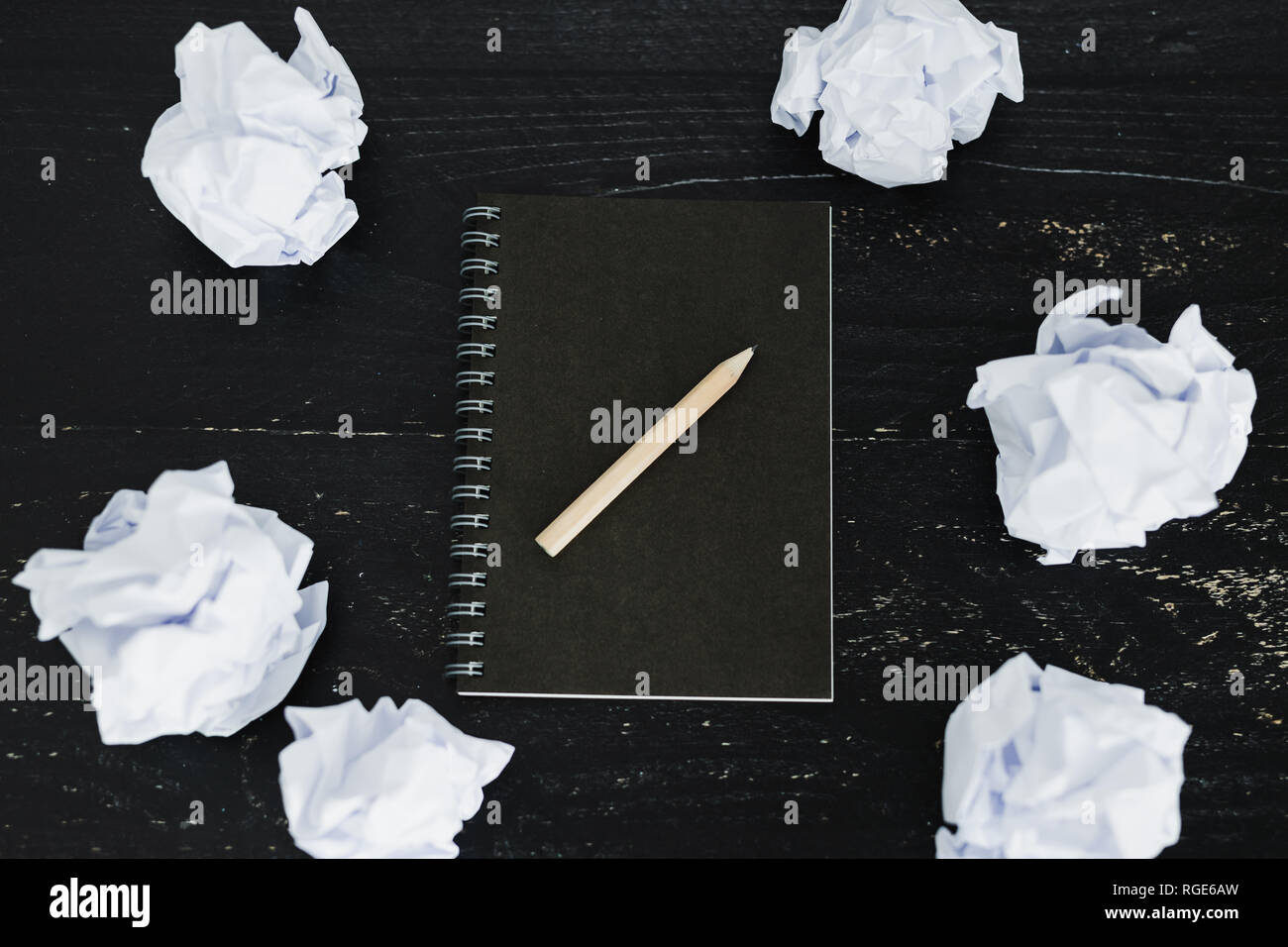 concept of drafting documents and struggling to write a text, set of ...