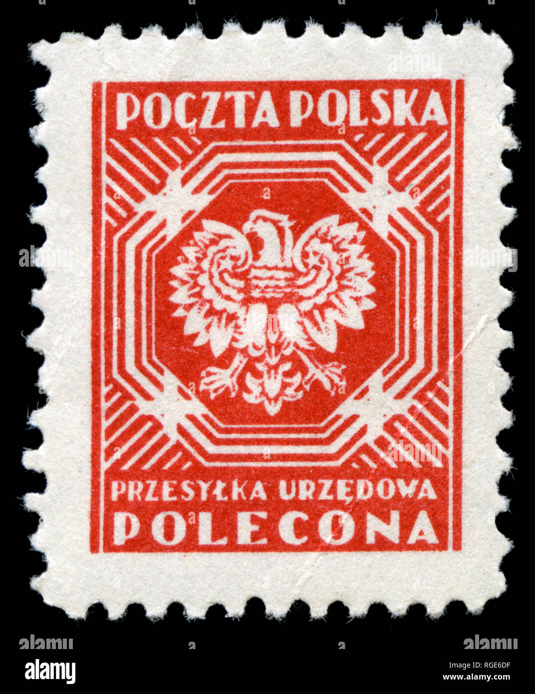 Postage stamp from the Poland in the Eagle in octagonal frame series ...