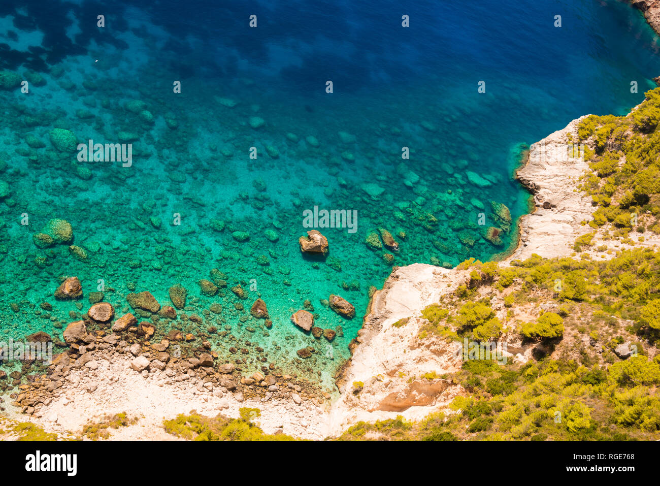 costal landscape, greek coast in summer Stock Photo - Alamy