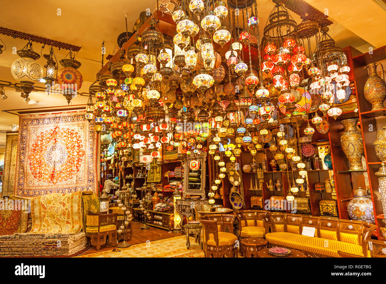 A display of Arabian goods at a shop in the Mall of the Emirates in ...