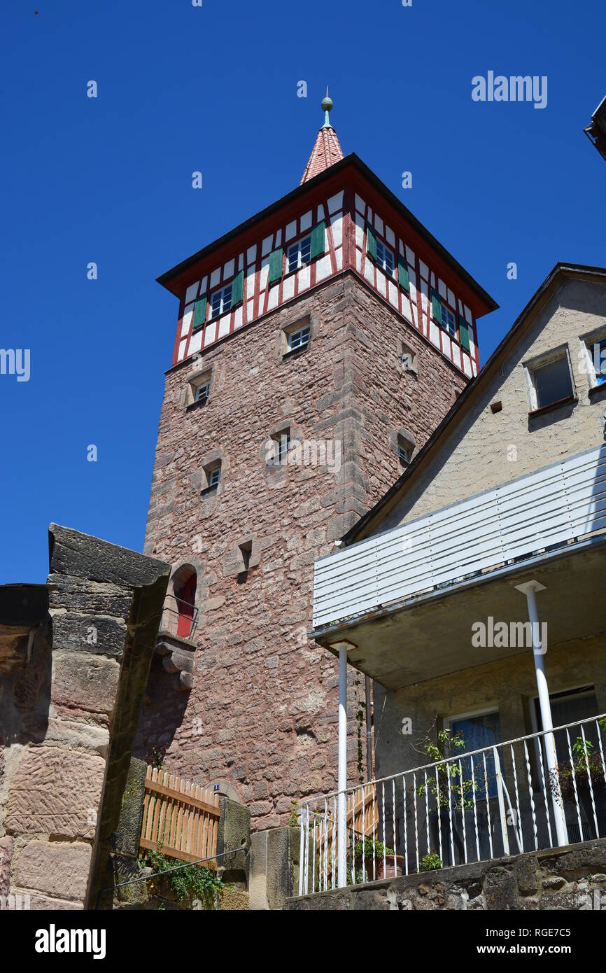 View in the historical town of Kulmbach, Bavaria, region Upper ...
