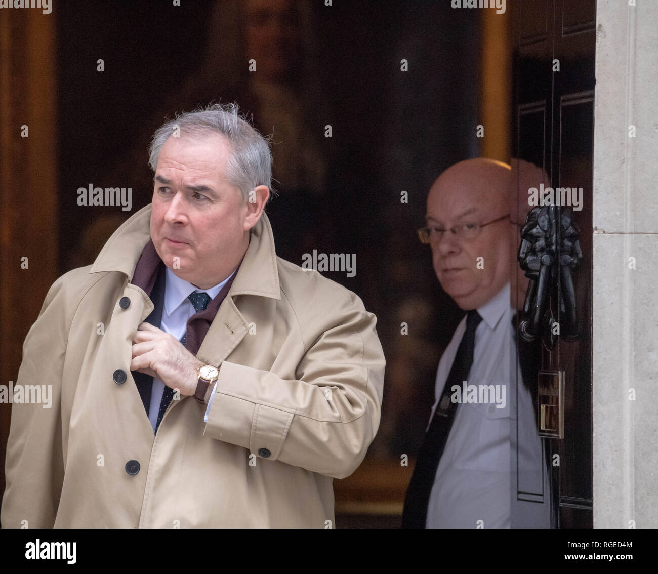 London, UK. 29th January, 2019. Geoffrey Cox QC MP leaves a Cabinet ...
